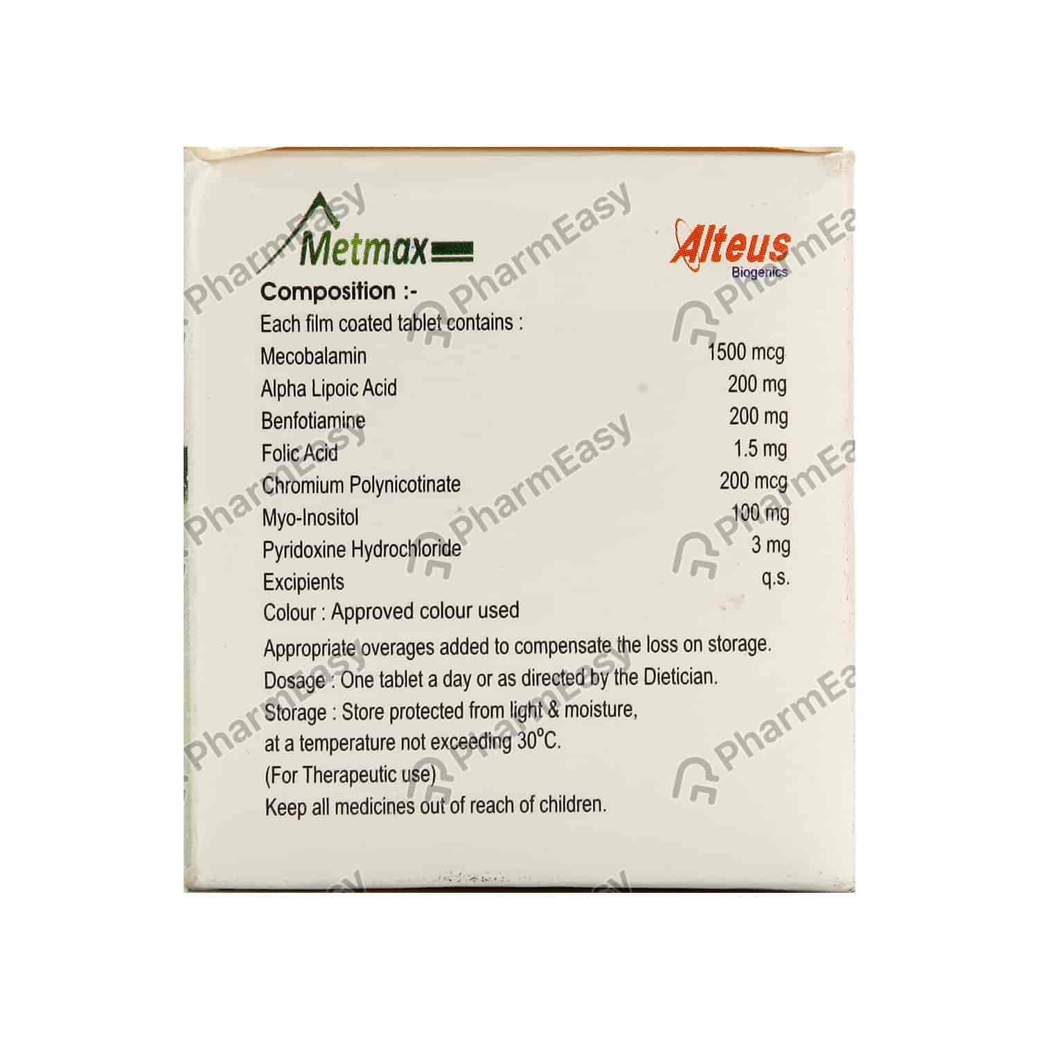 Buy Metmax Strip Of 10 Tablets Online at Flat 18% OFF* | PharmEasy