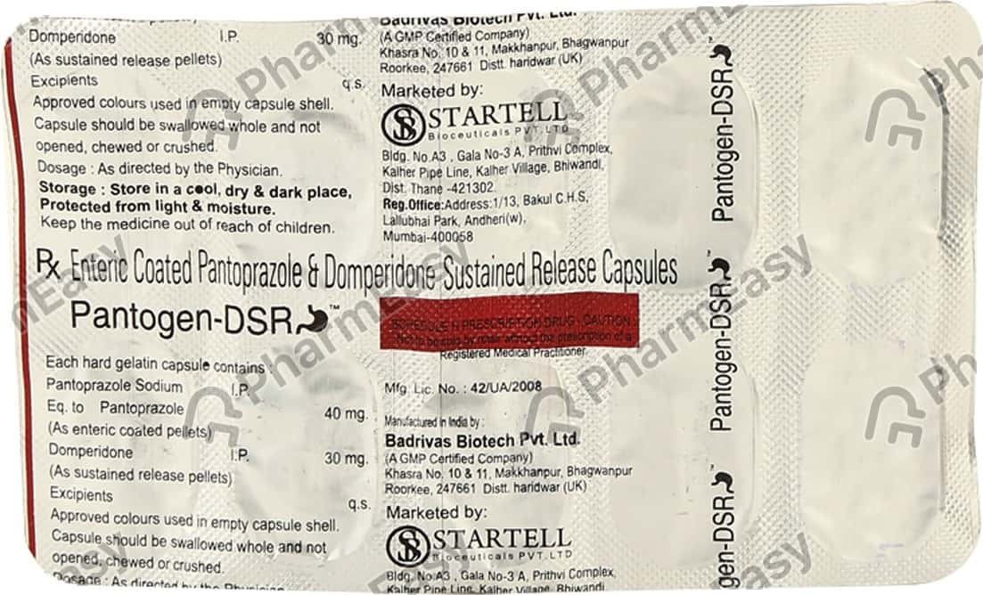 Pantogen Dsr Strip Of 10 Capsules: Uses, Side Effects, Price & Dosage ...