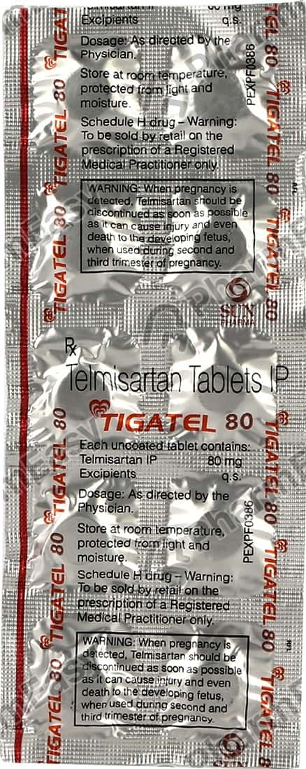 Tigatel 80 MG Tablet (10): Uses, Side Effects, Price & Dosage | PharmEasy