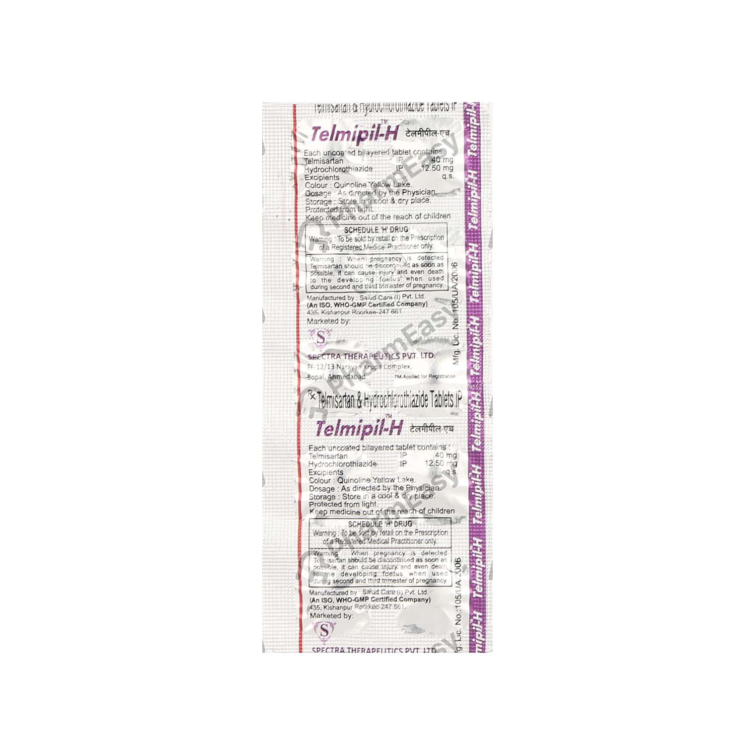 Telmipil H Strip Of 10 Tablets - Uses, Side Effects, Dosage ...