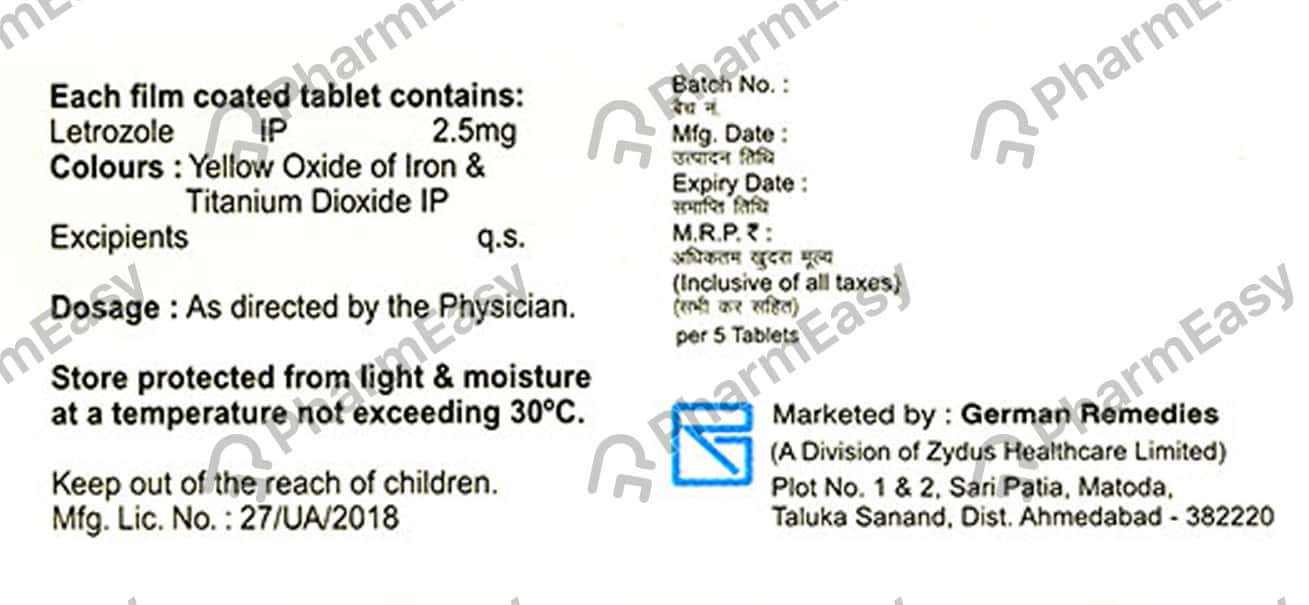 Letisha 2.5 MG Tablet (5): Uses, Side Effects, Price & Dosage | PharmEasy