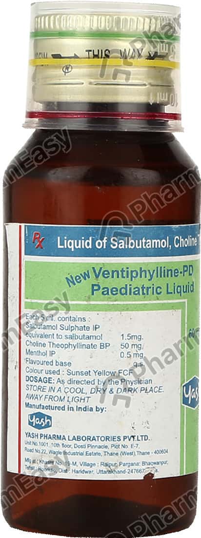 Buy New Ventiphylline Pd Bottle Of 60ml Oral Liquid Online at Flat 15% ...
