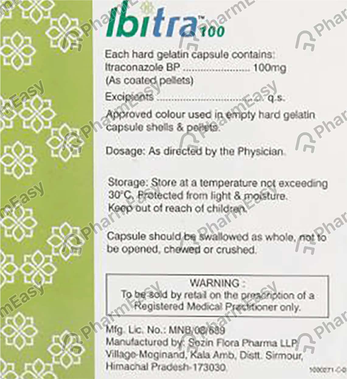 Ibitra 100 MG Capsule (10): Uses, Side Effects, Price & Dosage | PharmEasy