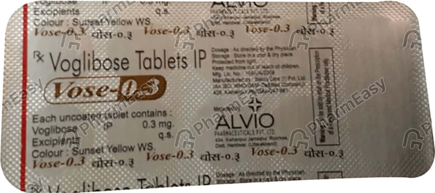Vose 0.3 MG Tablet (10): Uses, Side Effects, Price & Dosage | PharmEasy