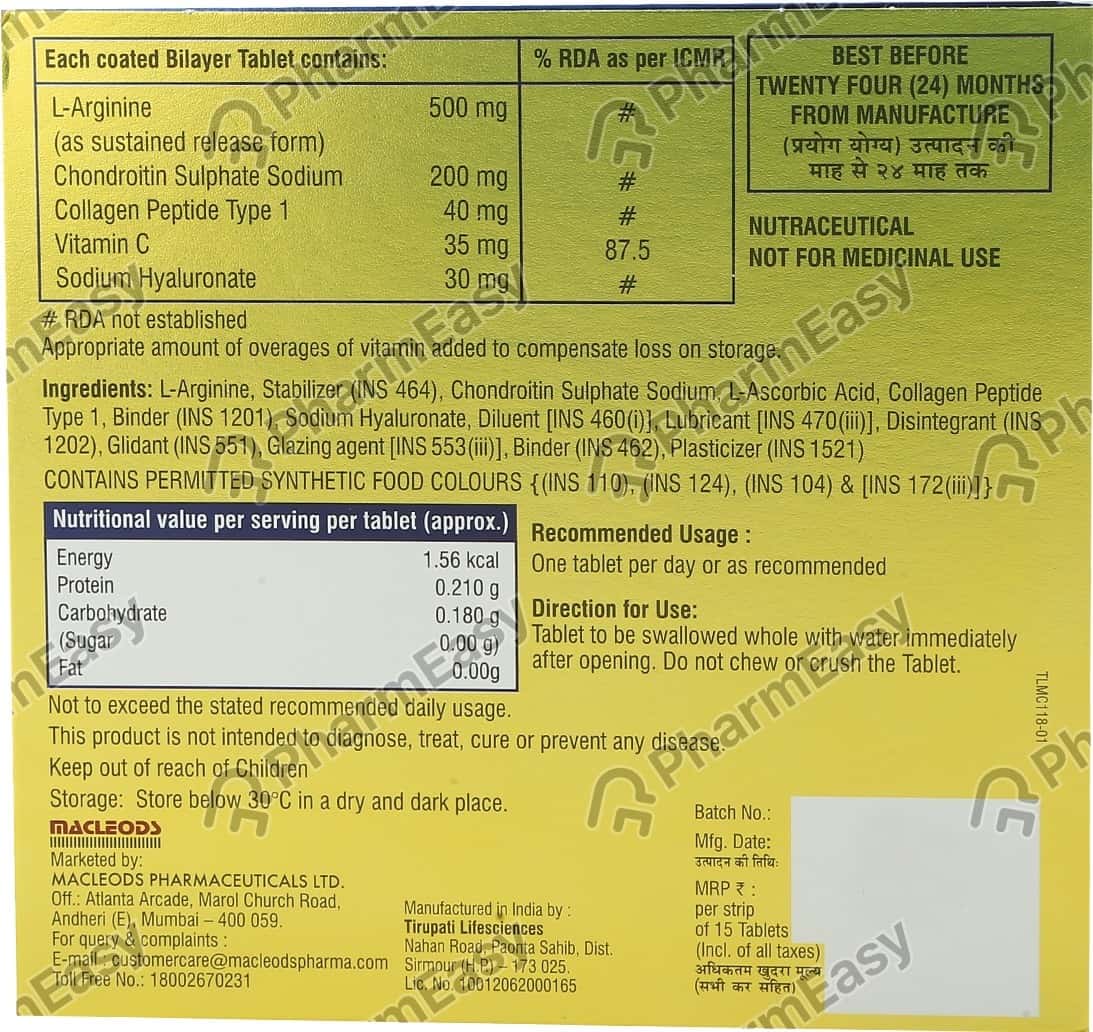 Buy Tendomac Forte Strip Of 15 Tablets Online at Flat 15% OFF | PharmEasy