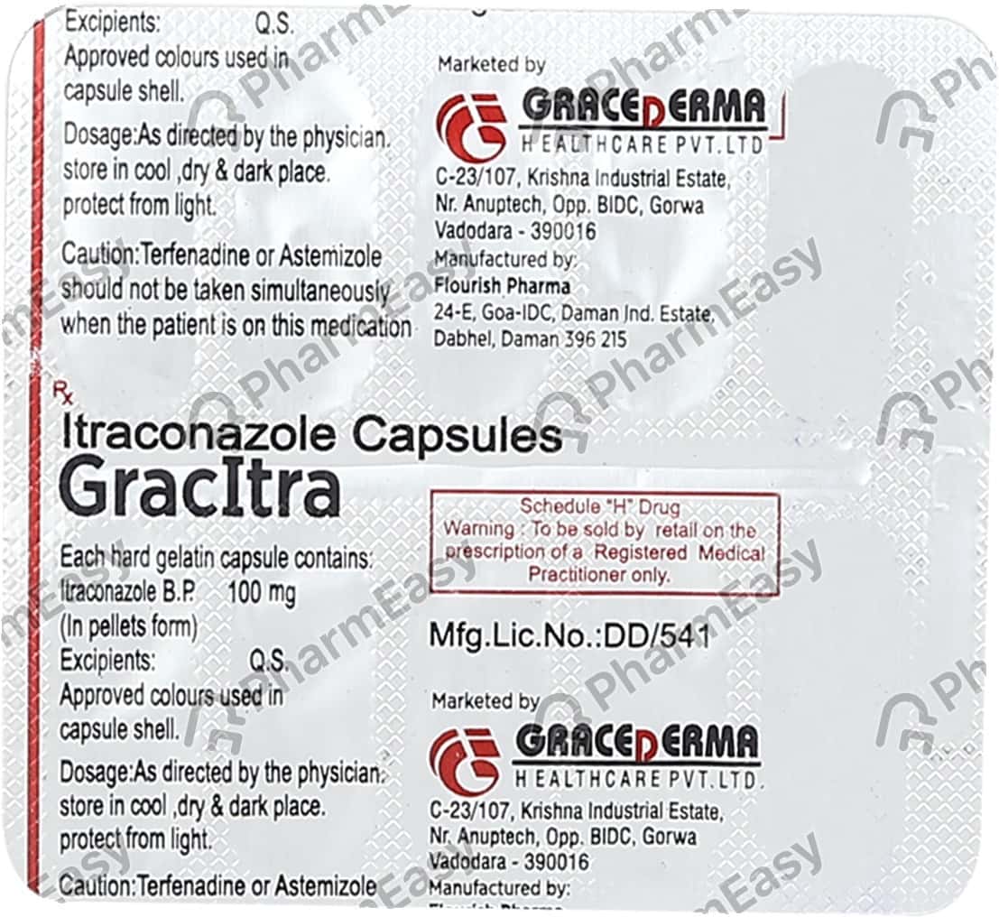 Gracitra 100 MG Capsule (10): Uses, Side Effects, Price & Dosage ...