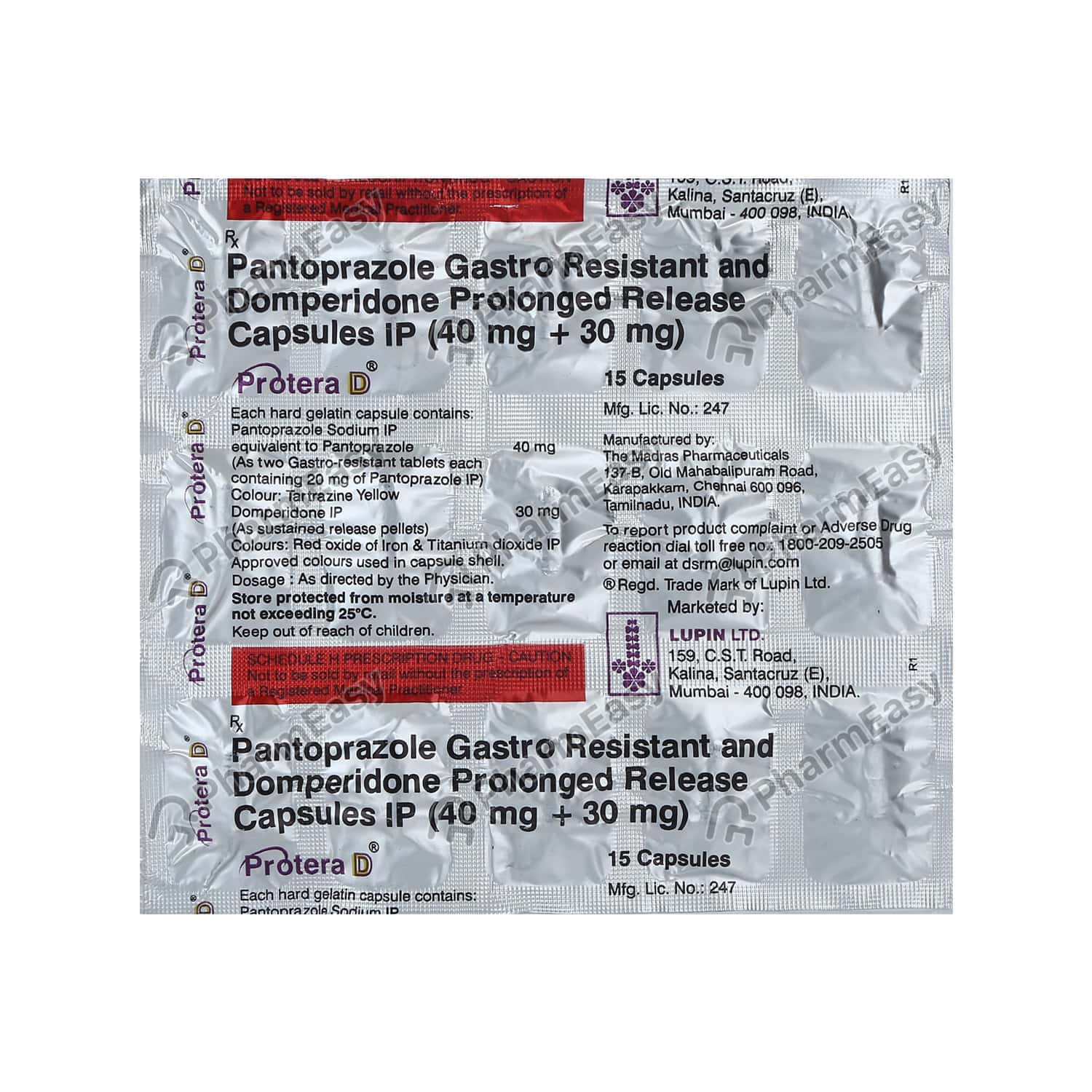 Protera D Strip Of 15 Capsules - Uses, Side Effects, Dosage ...