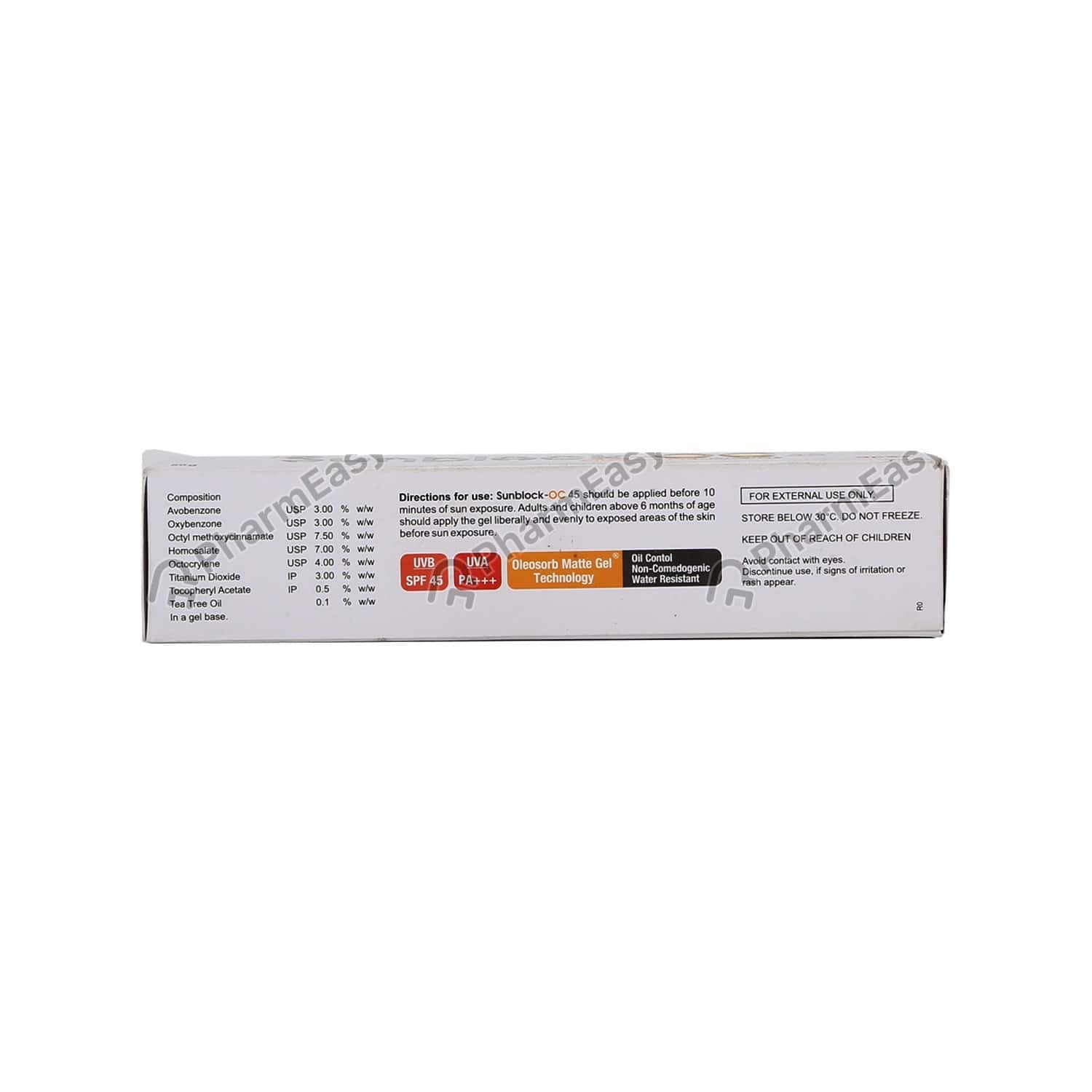 Buy Sunblock Oc 45 Oil Control Matte Tube Of 50gm Gel Online at Flat 18 ...
