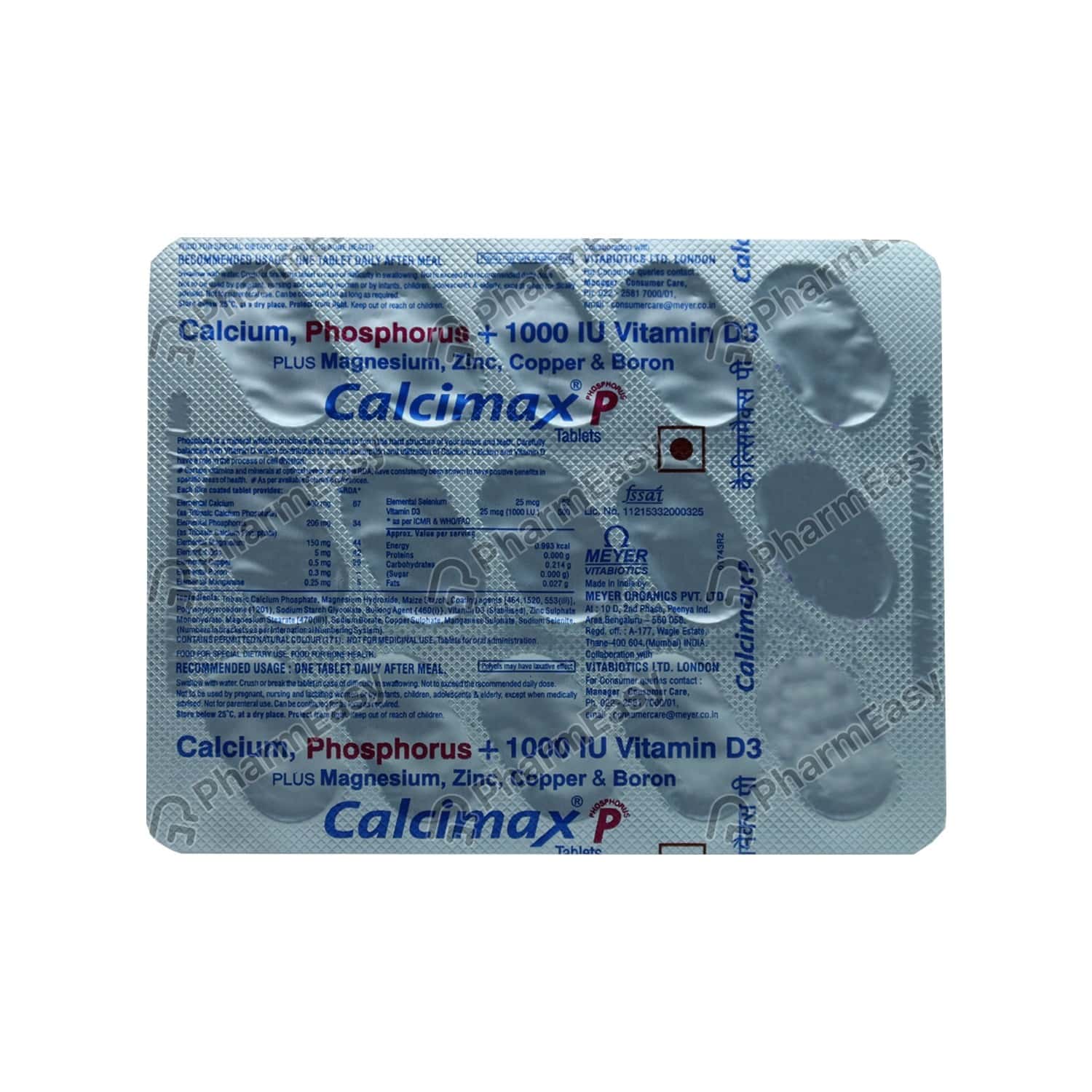 Buy Calcimax P Tablet (15) Online at Flat 18% OFF* | PharmEasy
