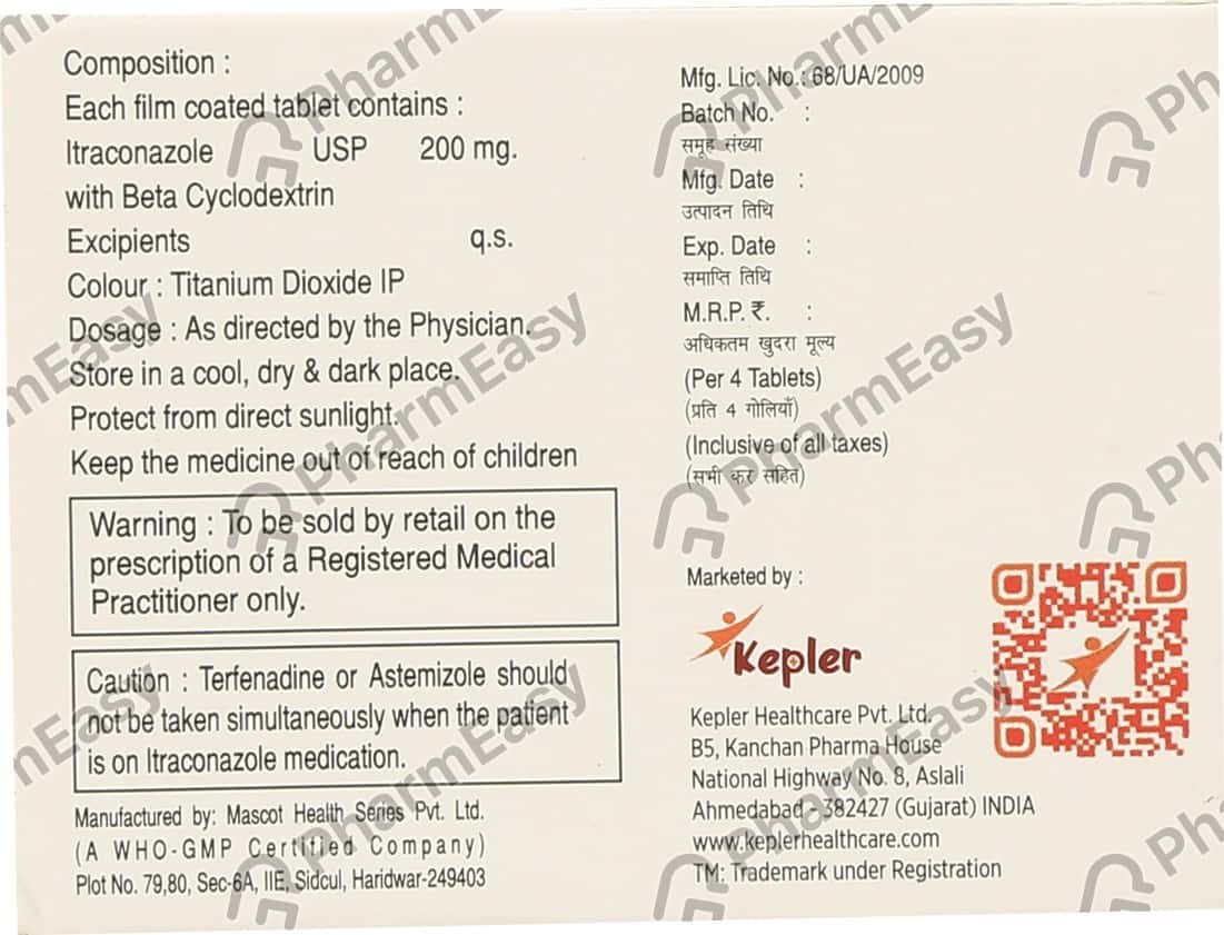 Itler 200 MG Tablet (4): Uses, Side Effects, Price & Dosage | PharmEasy
