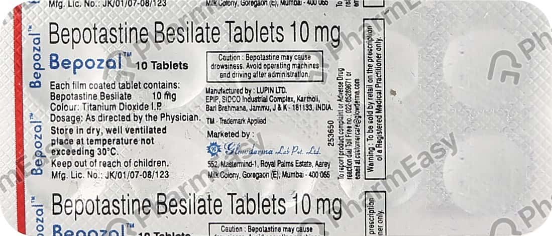 Buy Bepozal 10 MG Tablet (10) Online at Flat 15% OFF | PharmEasy