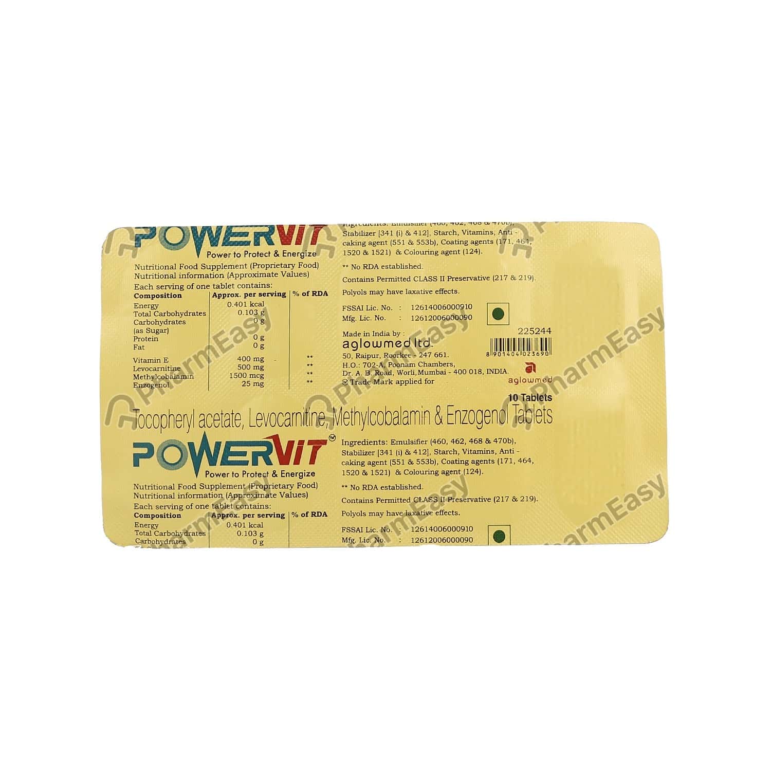 Buy Powervit Strip Of 10 Tablets Online at Flat 18% OFF* | PharmEasy