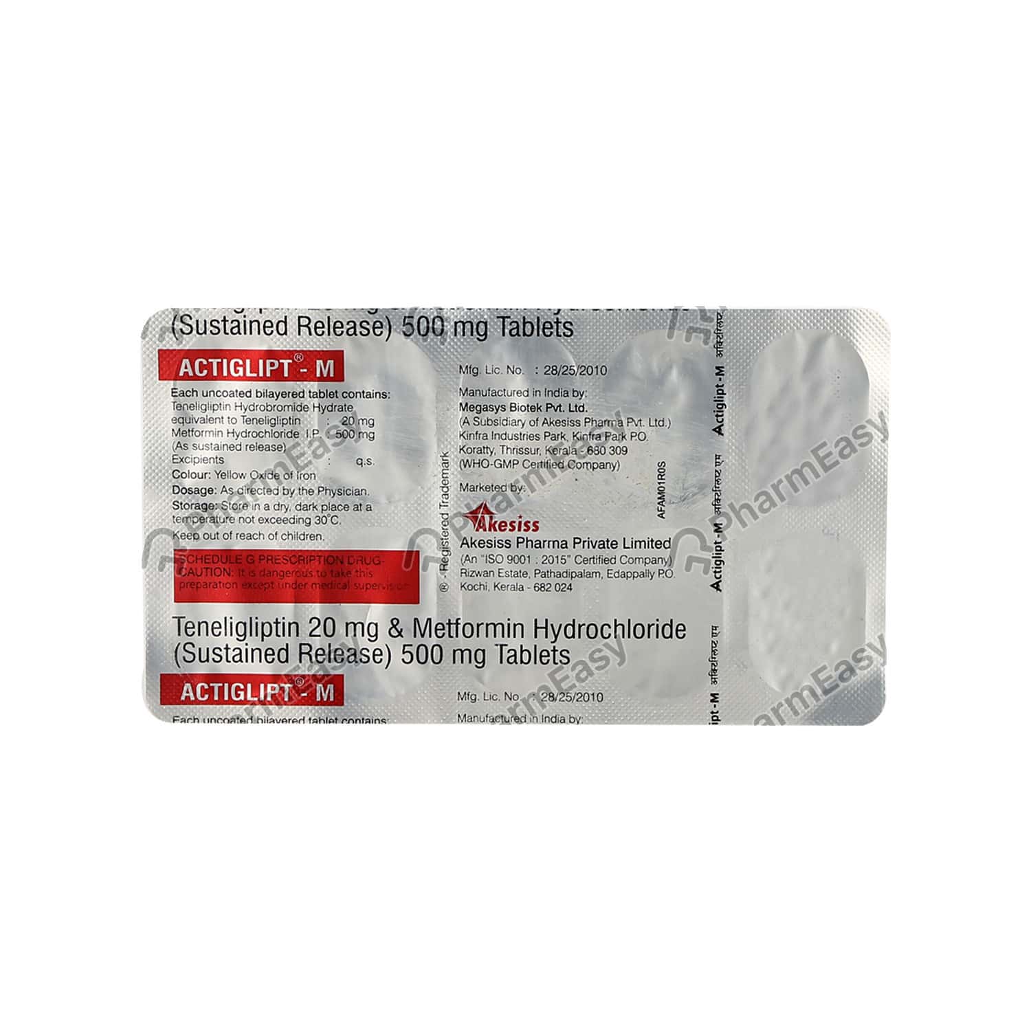 Actiglipt M Strip Of 10 Tablets: Uses, Side Effects, Price, Dosage ...