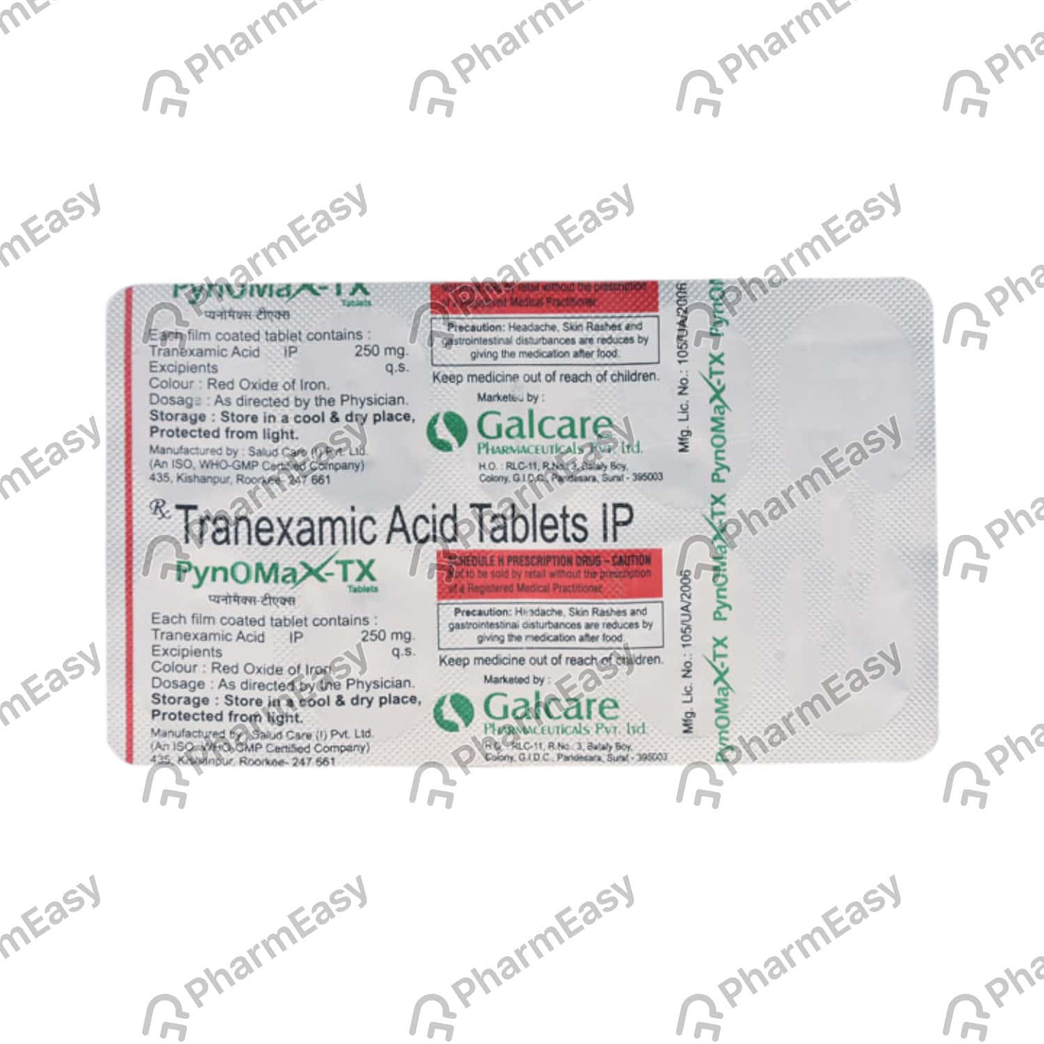Pynomax Tx 250 MG Tablet (10): Uses, Side Effects, Price & Dosage ...
