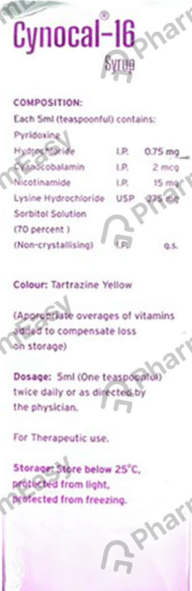 Buy Cynocal 16 Syrup (200) Online at Flat 15% OFF | PharmEasy