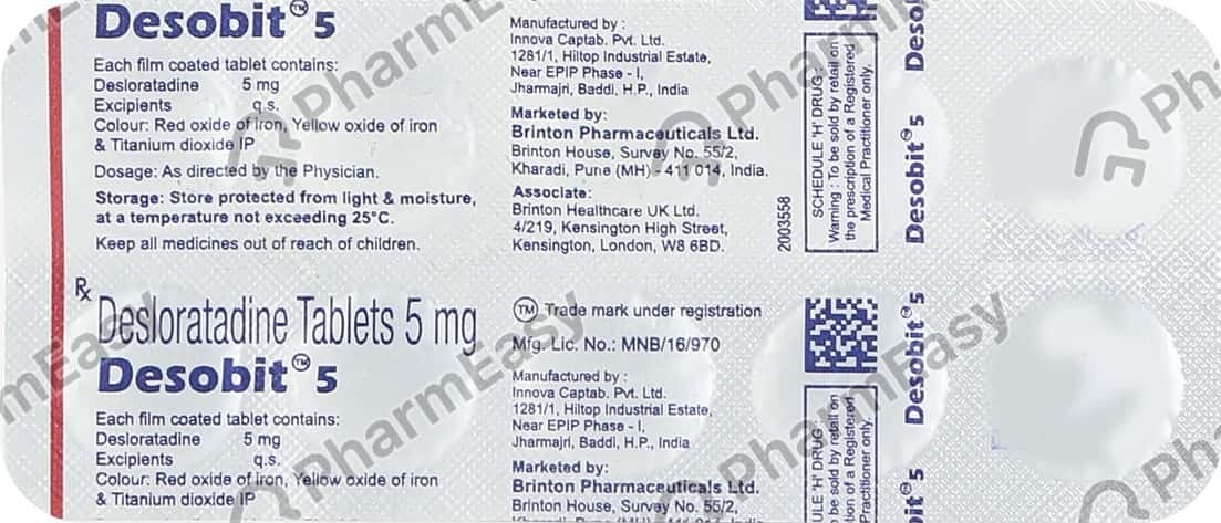 Desobit 5 MG Tablet (10): Uses, Side Effects, Price, Dosage ...