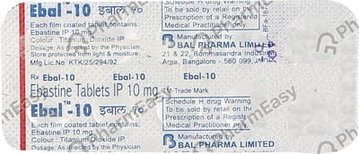 Ebal 10 MG Tablet (10): Uses, Side Effects, Price & Dosage | PharmEasy