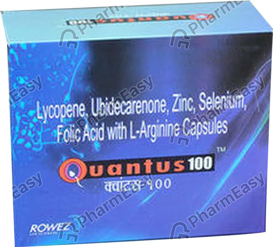 Buy Quantus 100mg Strip Of 10 Capsules Online & Save Up to 24% at PharmEasy