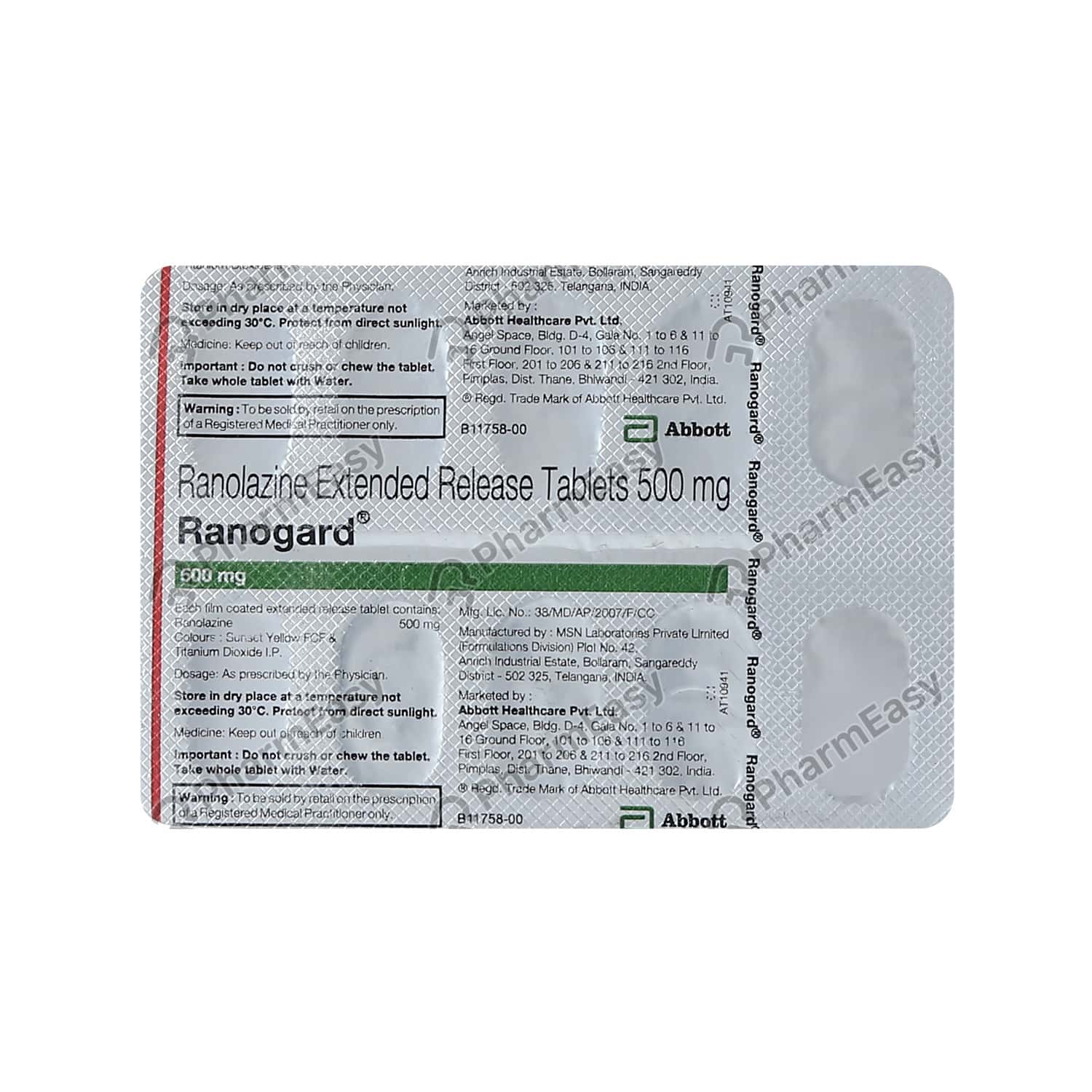 Ranogard 500 MG Tablet (10) - Uses, Side Effects, Dosage, Composition ...