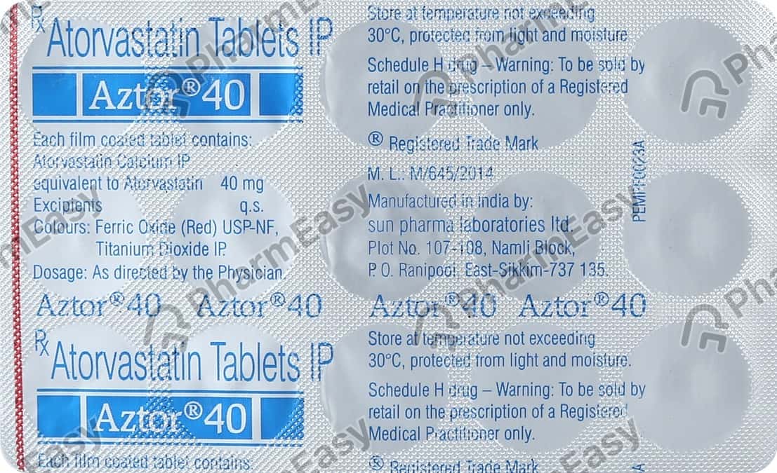 Aztor 40 MG Tablet (15): Uses, Side Effects, Price, Dosage ...