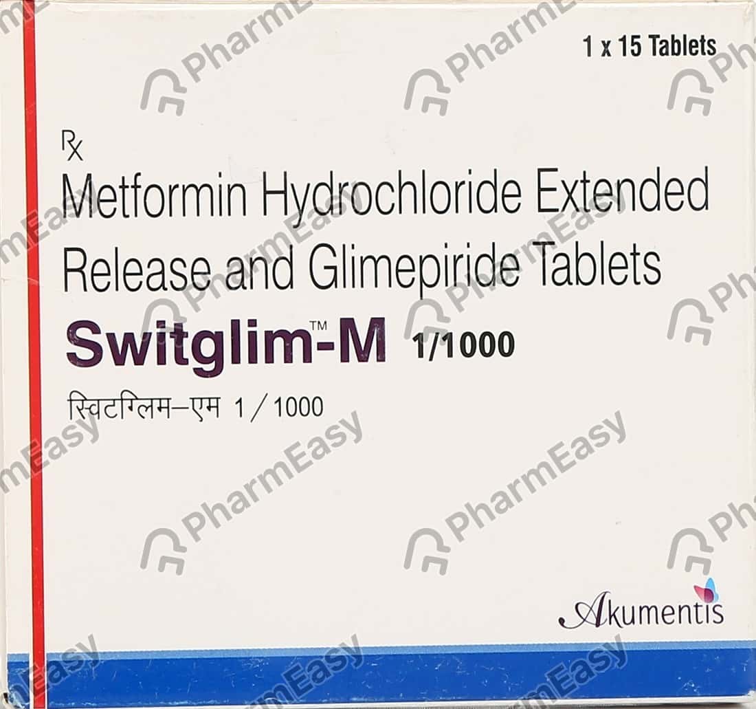 Switglim M 1/1000mg Strip Of 15 Tablets: Uses, Side Effects, Price ...