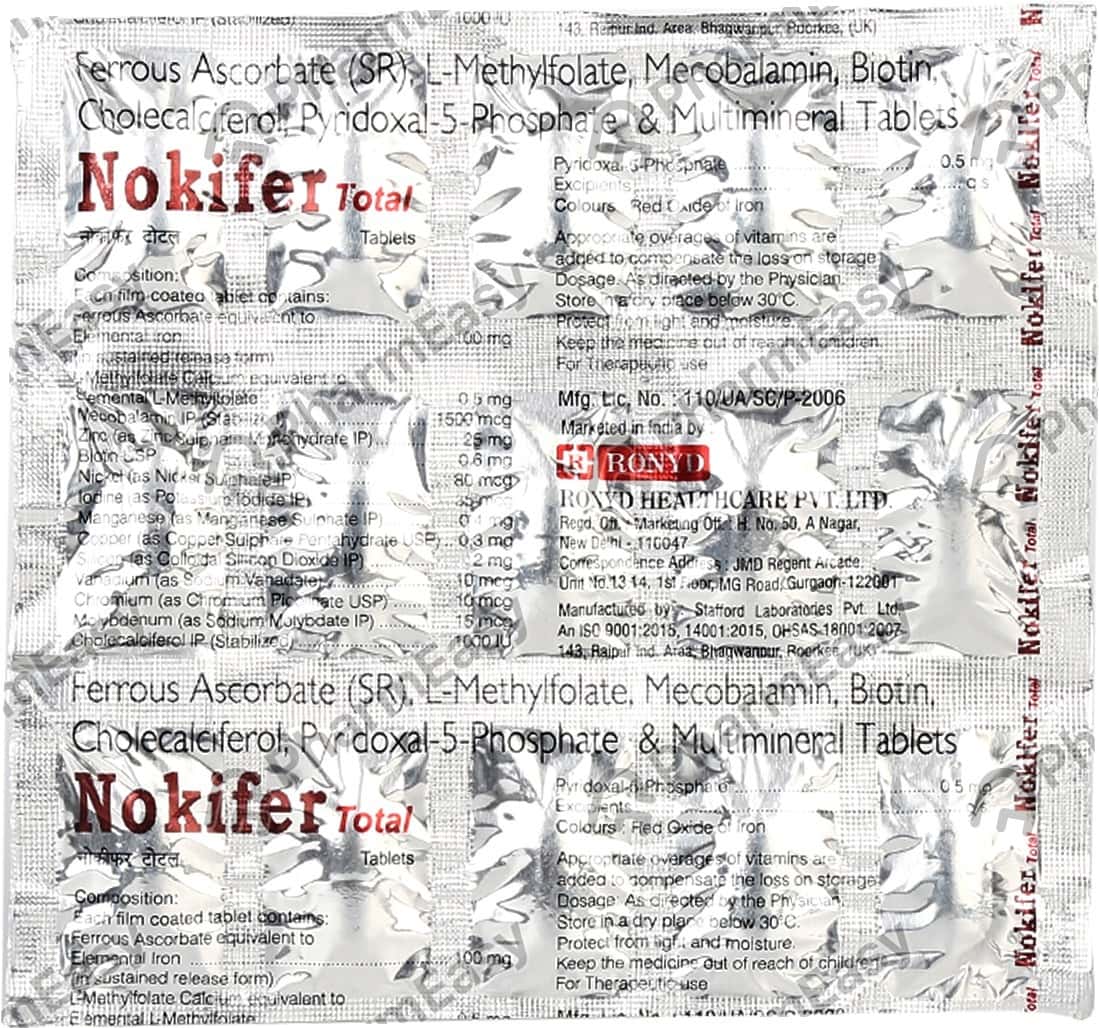 Buy Nokifer Total Strip Of 15 Tablets Online at Flat 15% OFF | PharmEasy