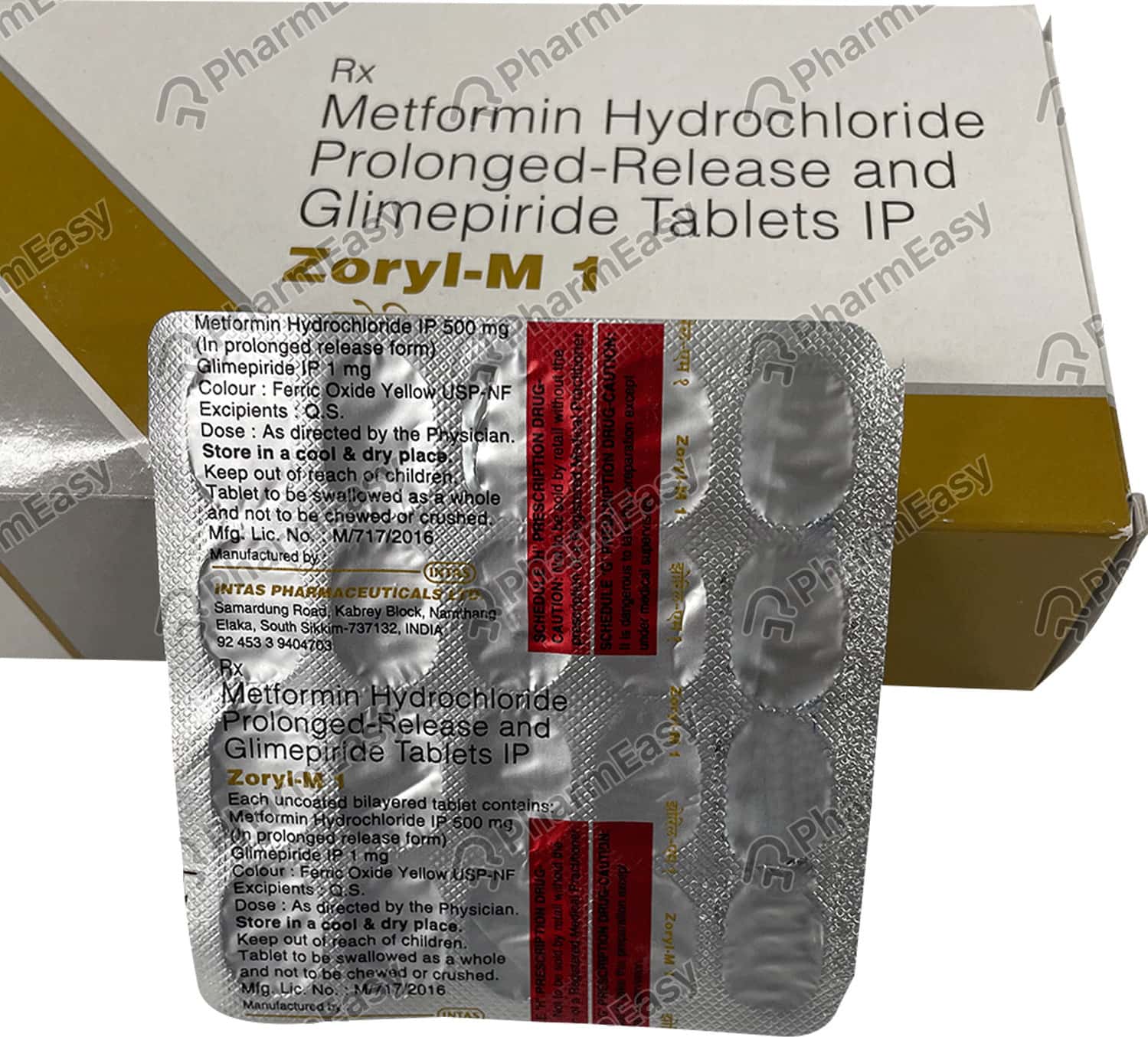 Zoryl M 1mg Strip Of 20 Tablets: Uses, Side Effects, Price & Dosage | PharmEasy