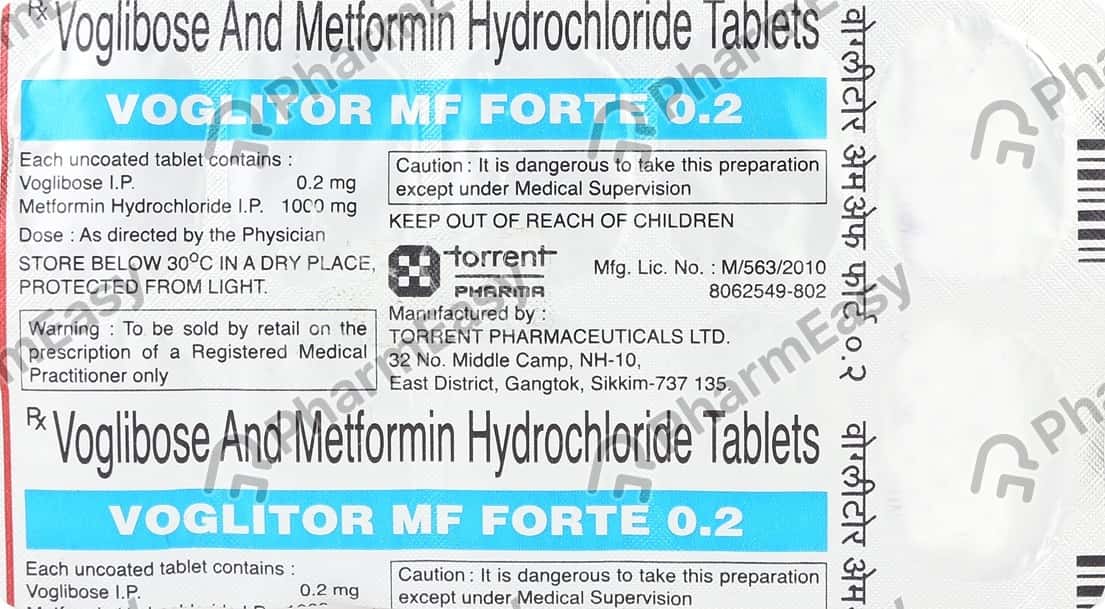 Voglitor Mf Forte 0.2mg Strip Of 10 Tablets: Uses, Side Effects, Price ...