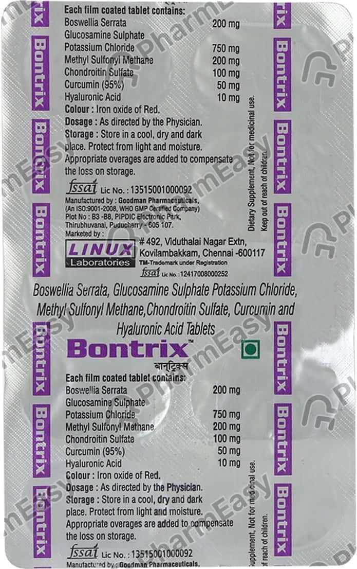 Buy Bontrix Strip Of 10 Tablets Online at Flat 15% OFF | PharmEasy