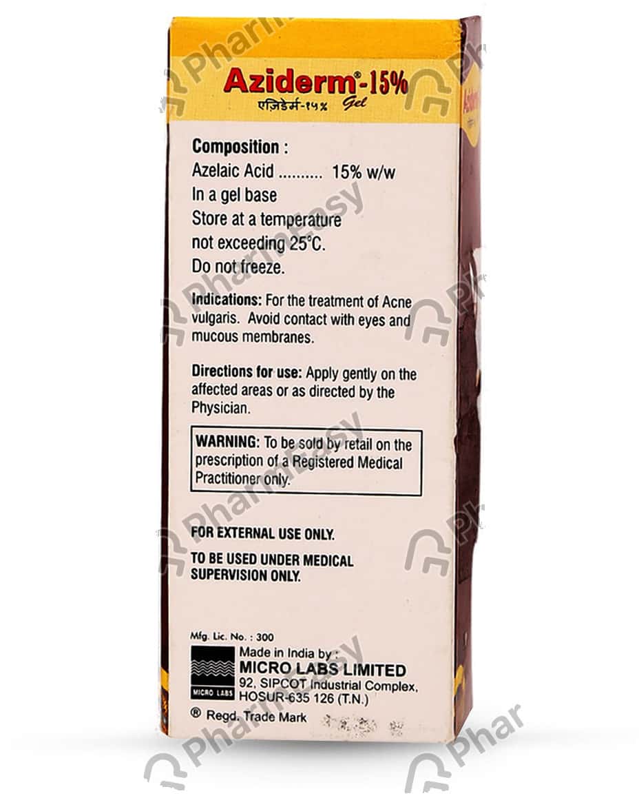 Aziderm 15 %W/W Gel (15): Uses, Side Effects, Price & Dosage | PharmEasy