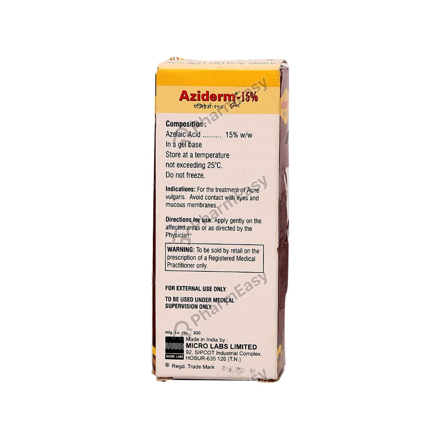Buy Aziderm 15 %W/W Gel (15) Online at Flat 18% OFF* | PharmEasy