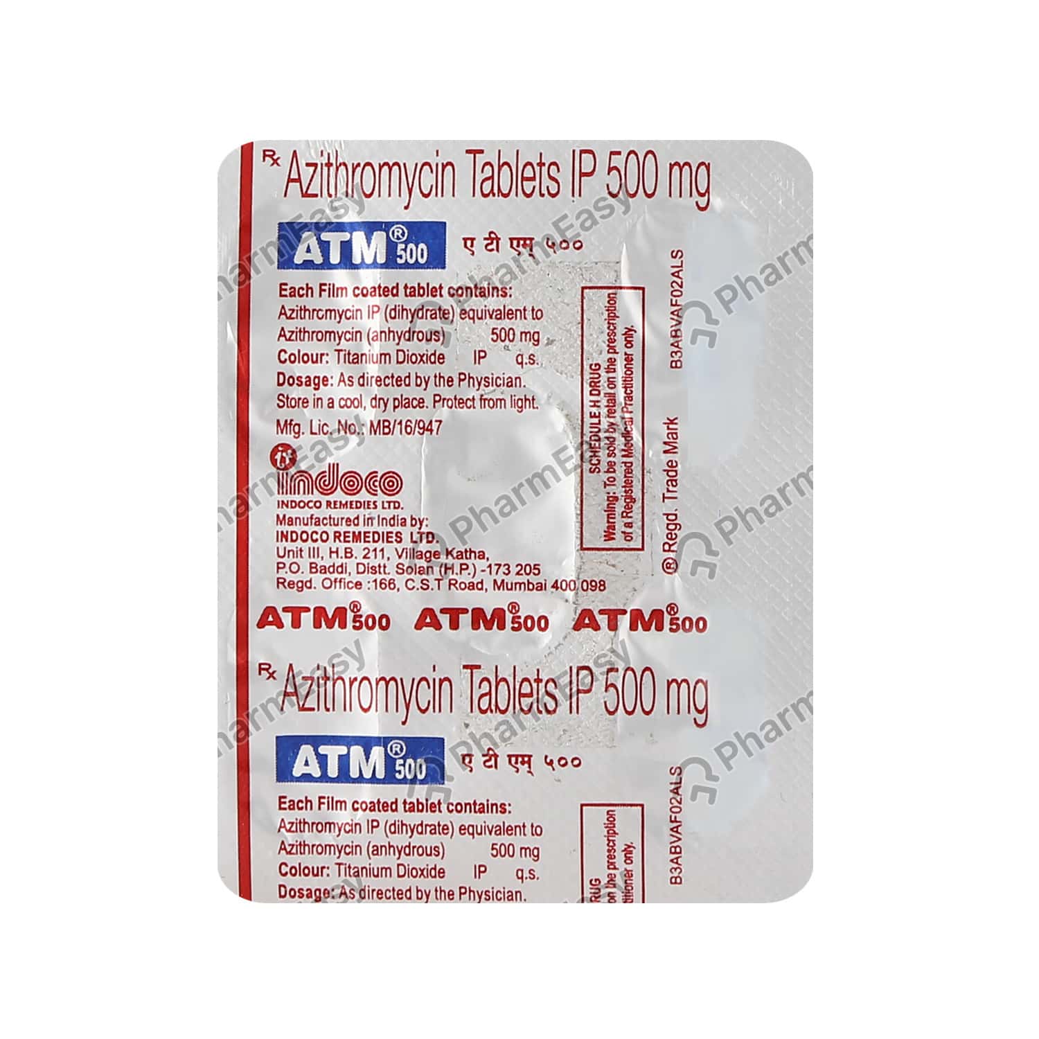 Atm 500 MG Tablet (5) - Uses, Side Effects, Dosage, Composition & Price ...