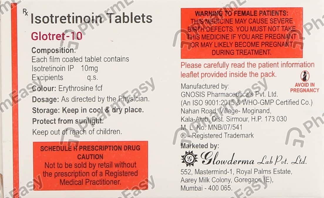 Glotret 10 MG Tablet (10): Uses, Side Effects, Price & Dosage | PharmEasy