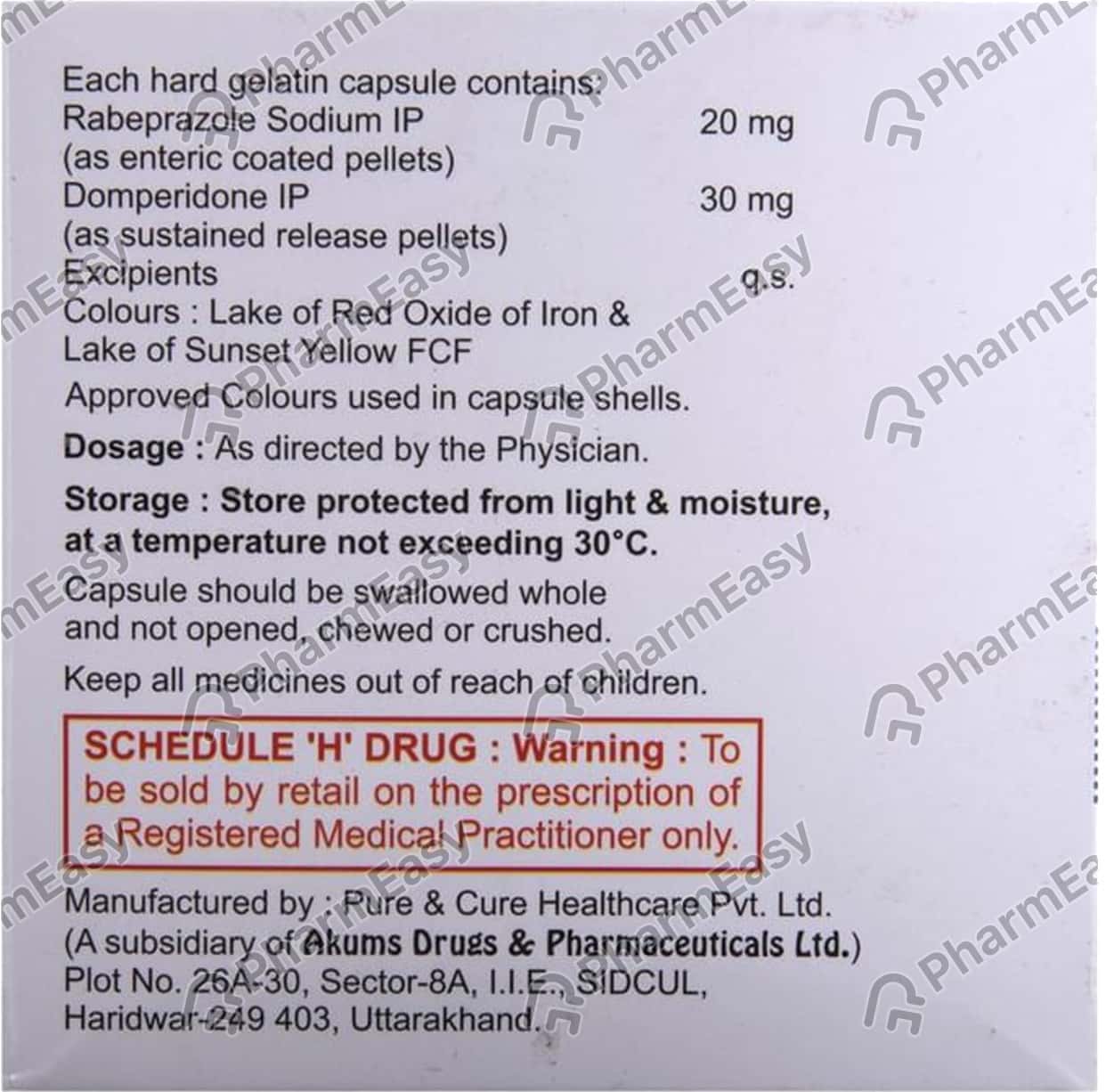 Rzl Dsr Strip Of 10 Capsules: Uses, Side Effects, Price & Dosage ...