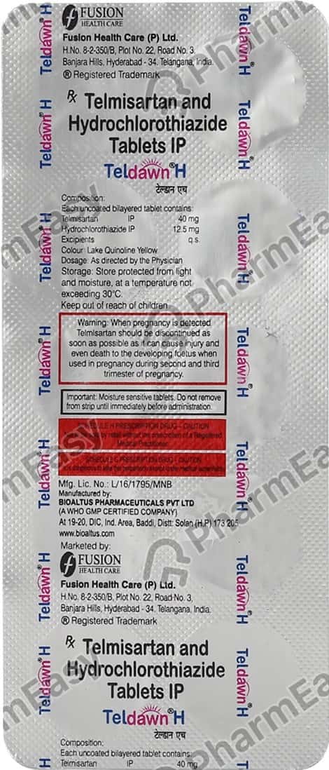 Teldawn H 40mg Strip Of 10 Tablets: Uses, Side Effects, Price & Dosage ...