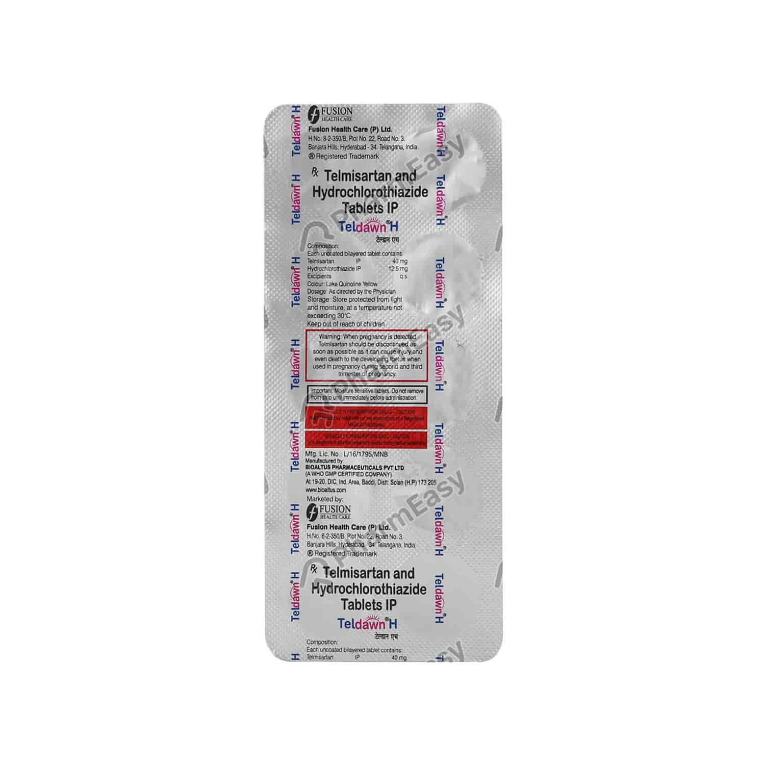 Teldawn H 40mg Tab 10'S - Uses, Side Effects, Dosage, Composition ...