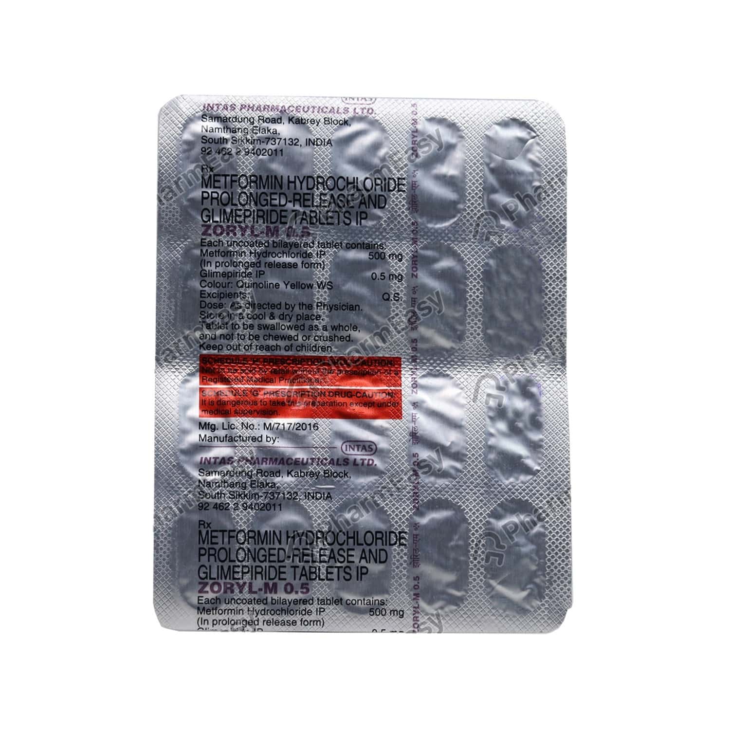 Zoryl M 0.5mg Strip Of 20 Tablets - Uses, Side Effects, Dosage ...