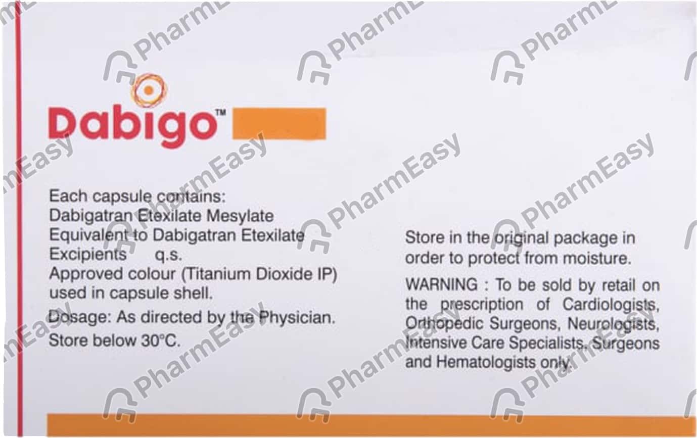 Dabigo 110 MG Capsule (10): Uses, Side Effects, Price & Dosage | PharmEasy