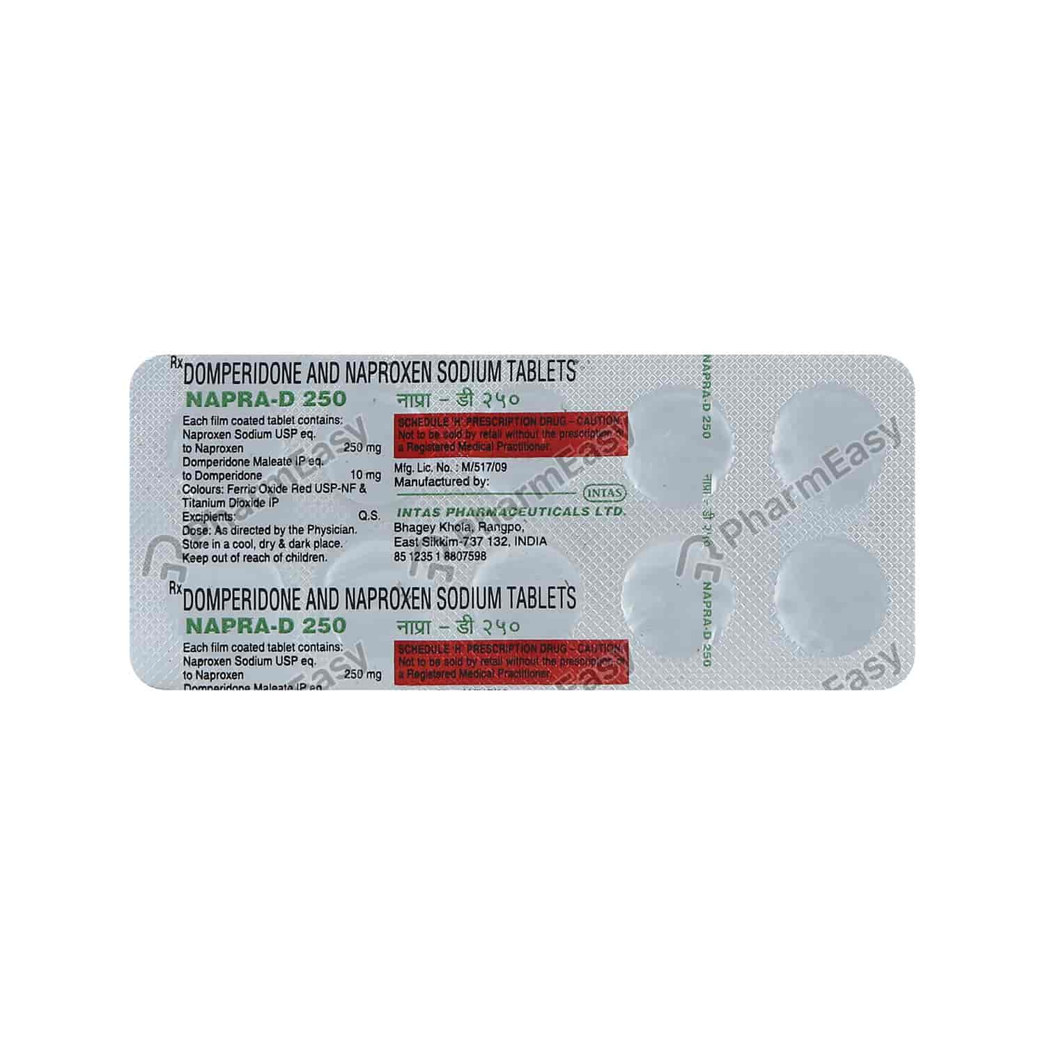 Buy Napra D 250mg Strip Of 10 Tablets Online at Flat 18% OFF* | PharmEasy