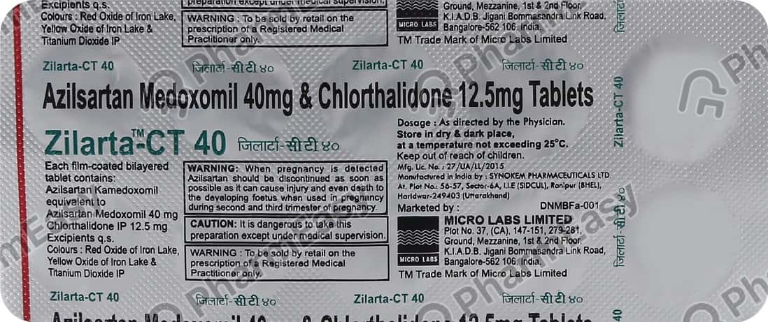 Zilarta Ct 40/12.5mg Strip Of 10 Tablets: Uses, Side Effects, Price ...