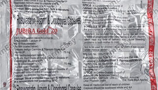 Jubira Gold 20mg Strip Of 10 Capsules: Uses, Side Effects, Price ...