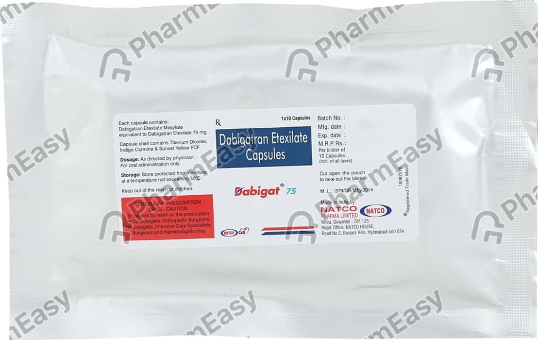 Dabigat 75 MG Capsule (10): Uses, Side Effects, Price & Dosage | PharmEasy