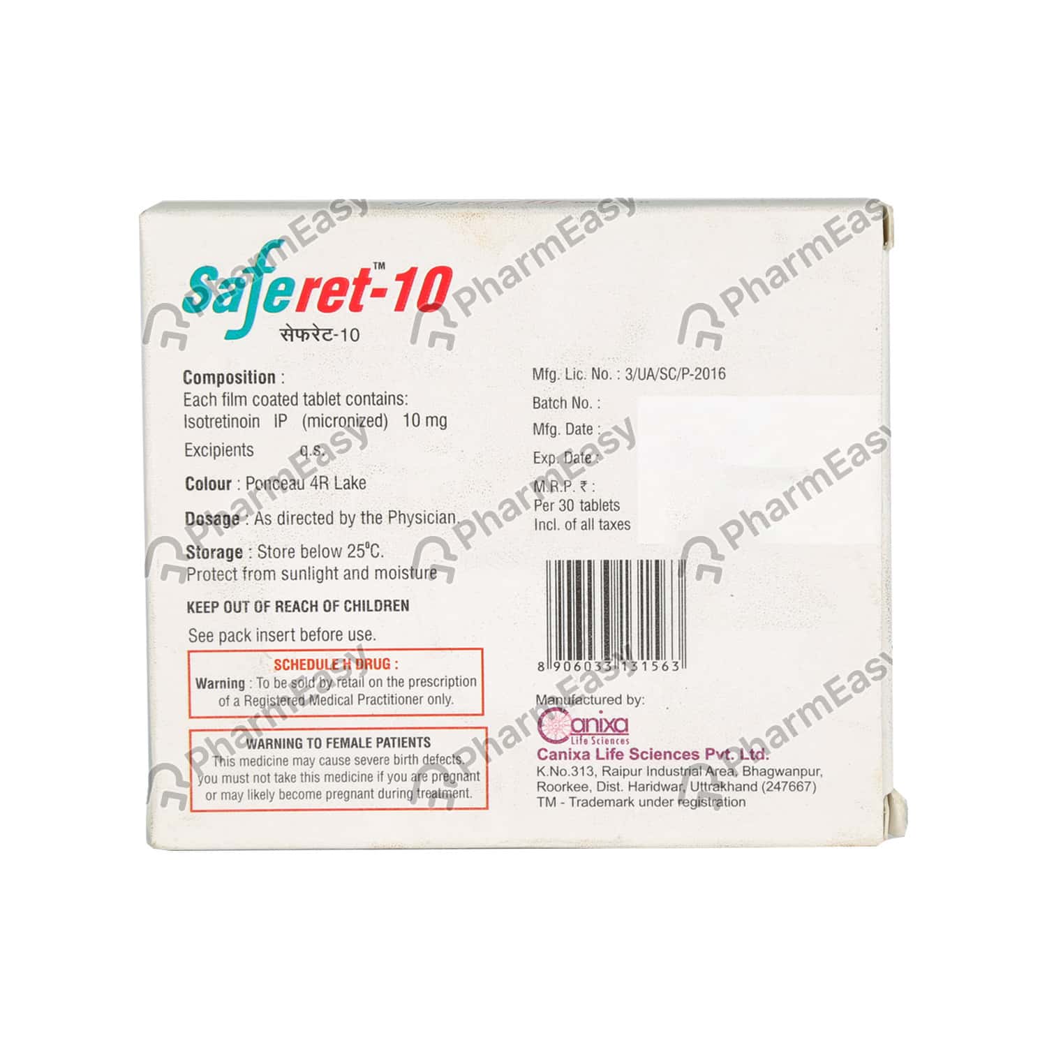 Buy Saferet 10 MG Tablet (30) Online at Flat 18% OFF* | PharmEasy