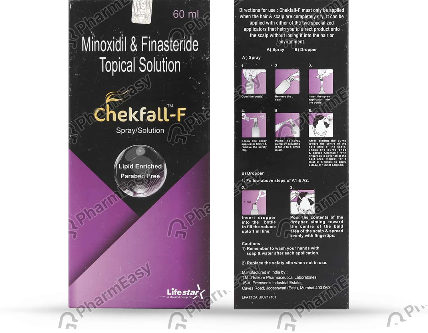 Chekfall F 5% Bottle Of 60ml Spray/Solution: Uses, Side Effects, Price ...