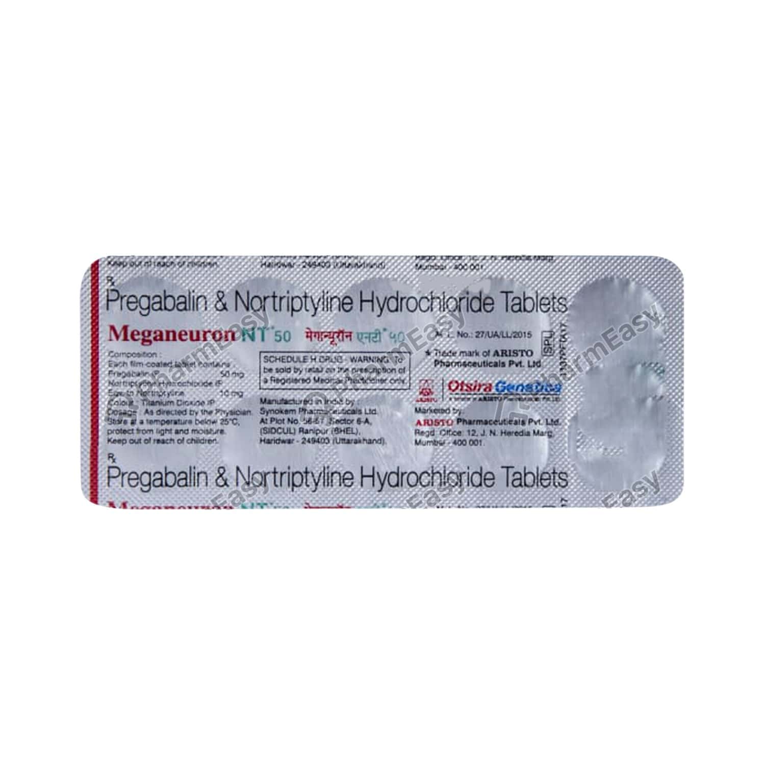 Meganeuron Nt 50mg Tab 10'S - Uses, Side Effects, Dosage, Composition ...