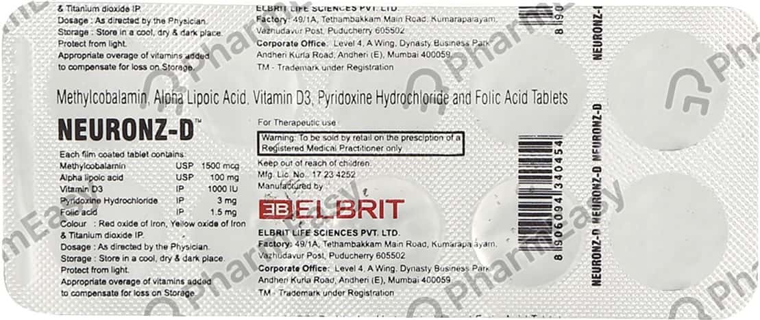 Buy Neuronz D Strip Of 10 Tablets Online at Flat 15% OFF | PharmEasy