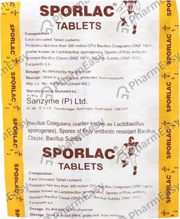 Sporlac Strip Of 20 Tablets: Uses, Side Effects, Price, Dosage ...
