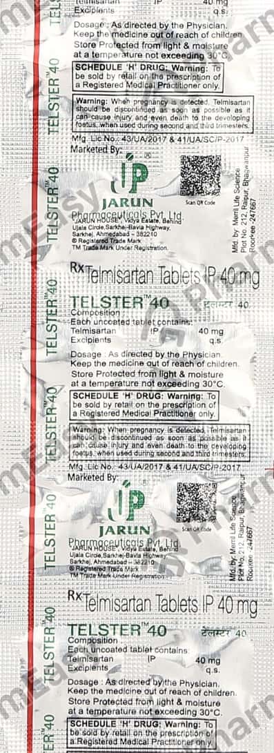 Buy Telster 40 MG Tablet (10) Online at Flat 15% OFF | PharmEasy
