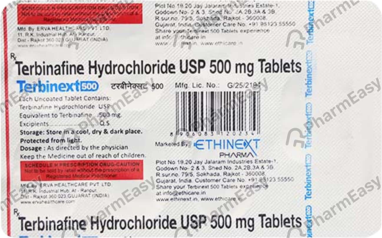 Terbinext 500 MG Tablet (7): Uses, Side Effects, Price & Dosage | PharmEasy
