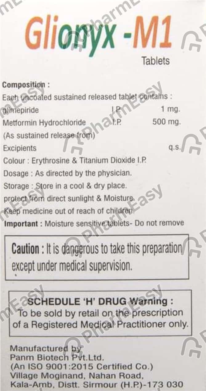 Glionyx M Tablet (10): Uses, Side Effects, Price & Dosage | PharmEasy